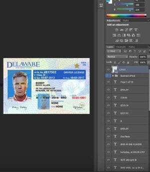 Delaware Drivers License Template – PSD Photoshop File