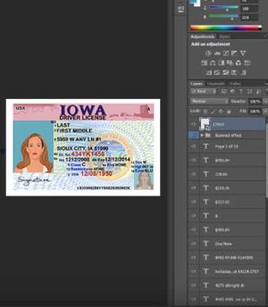 Iowa Drivers License Template – PSD Photoshop File