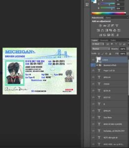 Michigan Drivers License Template – PSD Photoshop File