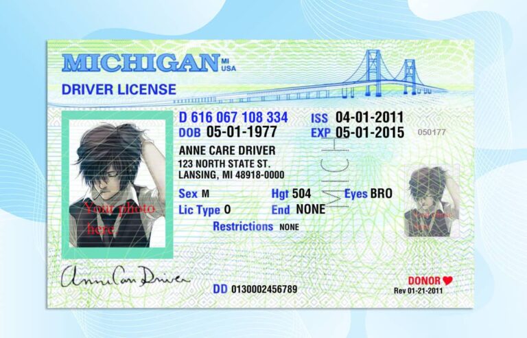 Michigan Drivers License Template – PSD Photoshop File