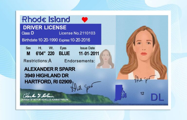 Rhode Island Drivers License Template – PSD Photoshop File