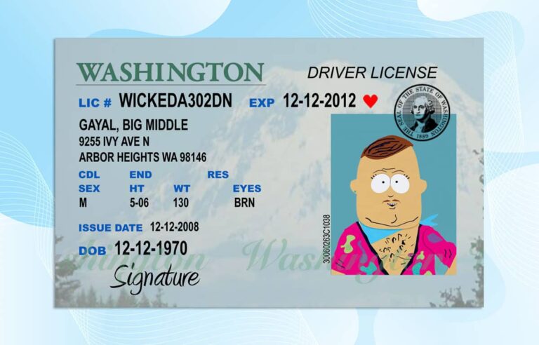 Washington Drivers License Template – PSD Photoshop File