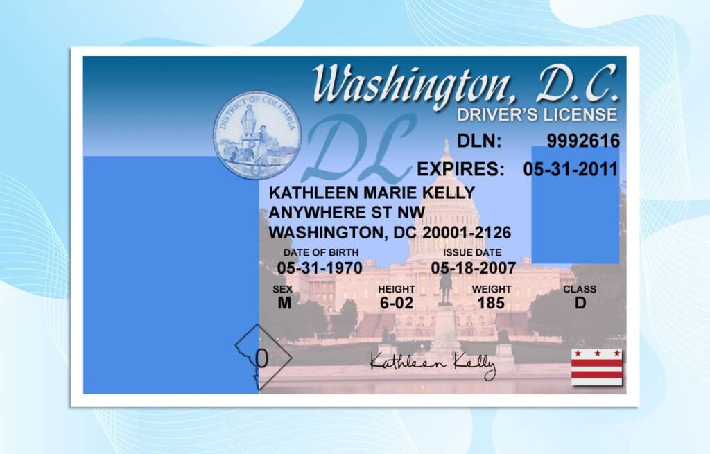 Washington DC Drivers License Template – PSD Photoshop File