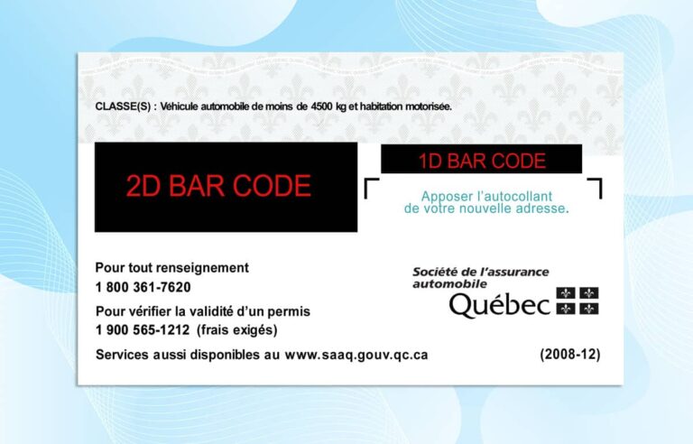 Canada Quebec Driver License Template – PSD Photoshop File