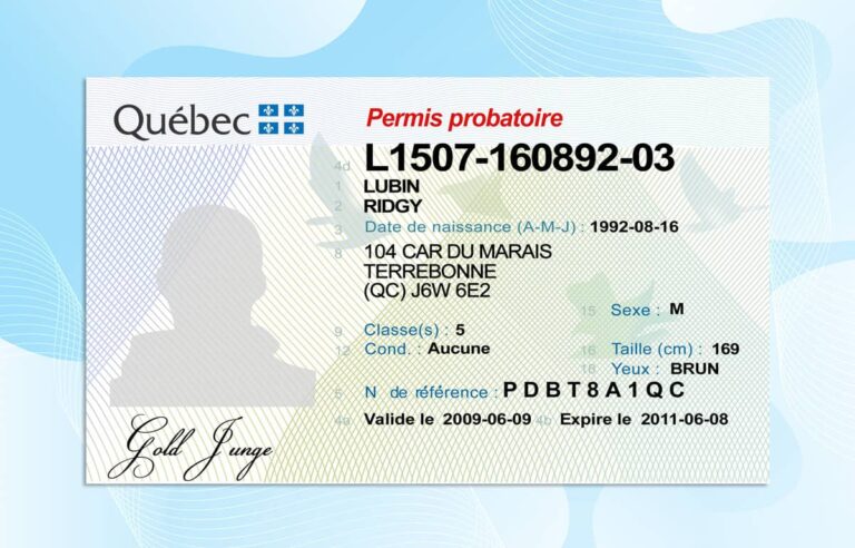 Canada Quebec Driver License Template – PSD Photoshop File