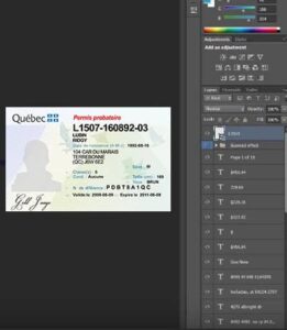 Canada Quebec Driver License Template – PSD Photoshop File