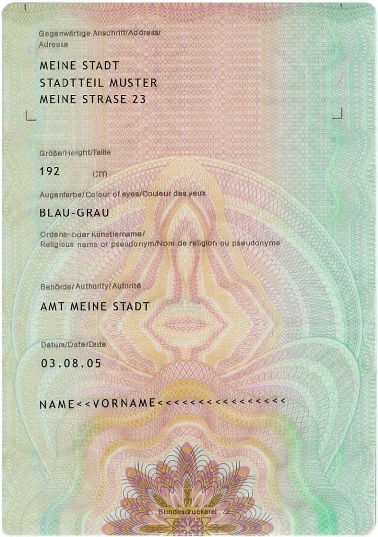 German Passport Template – PSD Photoshop File