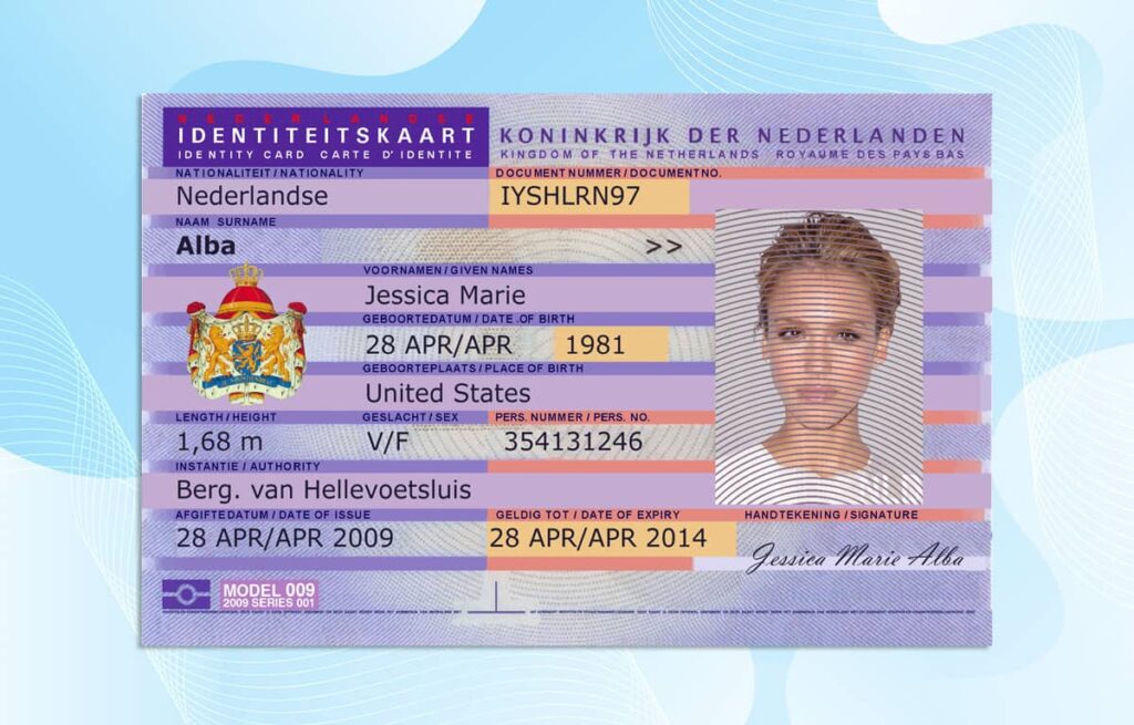 Netherlands Identity Card Template – PSD Photoshop File
