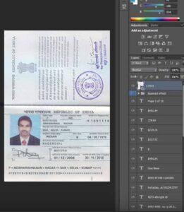 India Passport Template – PSD Photoshop File
