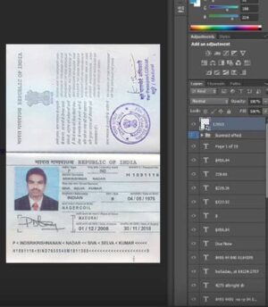 India Passport Template – PSD Photoshop File