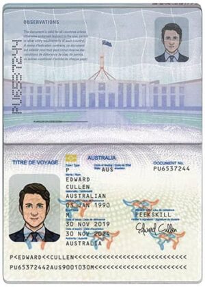 Australia Passport Template (V1) – PSD Photoshop File