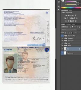 France Passport Template – PSD Photoshop File