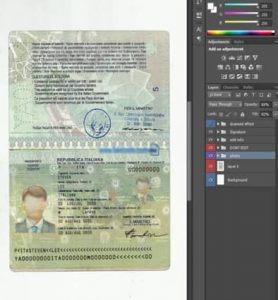 Italy Passport Template – PSD Photoshop File