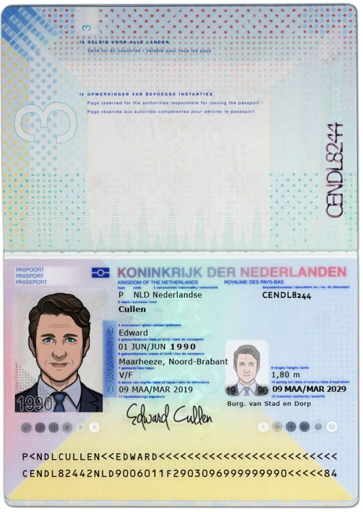 Netherlands Passport Template – PSD Photoshop File