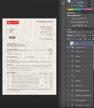 Santander Bank Statement Template – PSD File