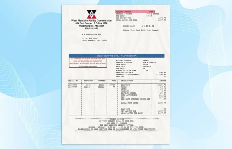 USA Utility Bill Template (Xcel Energy) - Proof of address