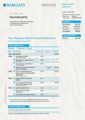 Barclays Bank Statement Template – PSD File