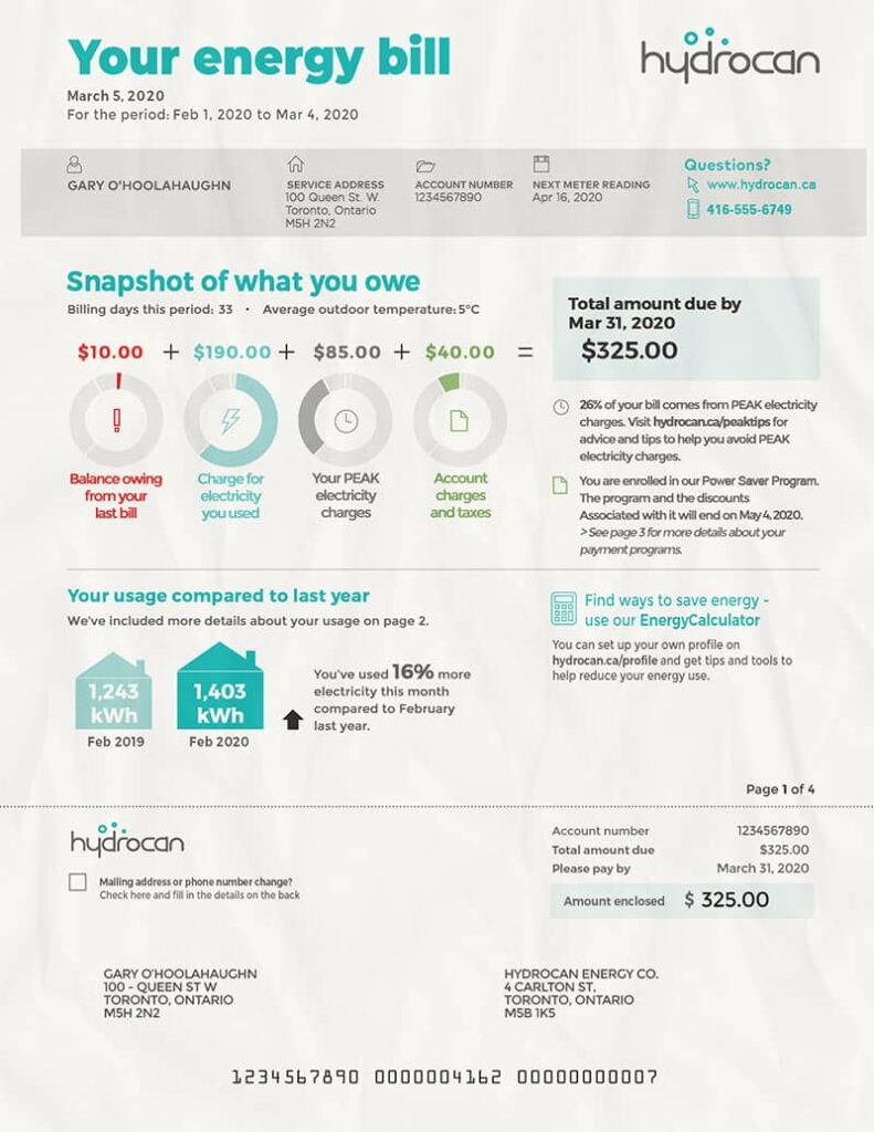 Utility Bill Template - Editable PSD Templates