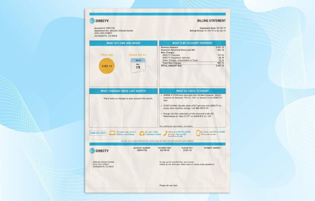 Utility Bill Template - Editable PSD Templates