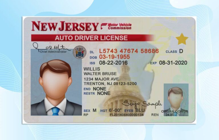 New Jersey Drivers License Template (New Edition) – PSD Photoshop File