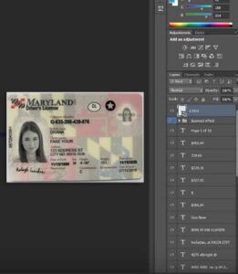 Maryland Drivers License Template (New Edition) – Photoshop File