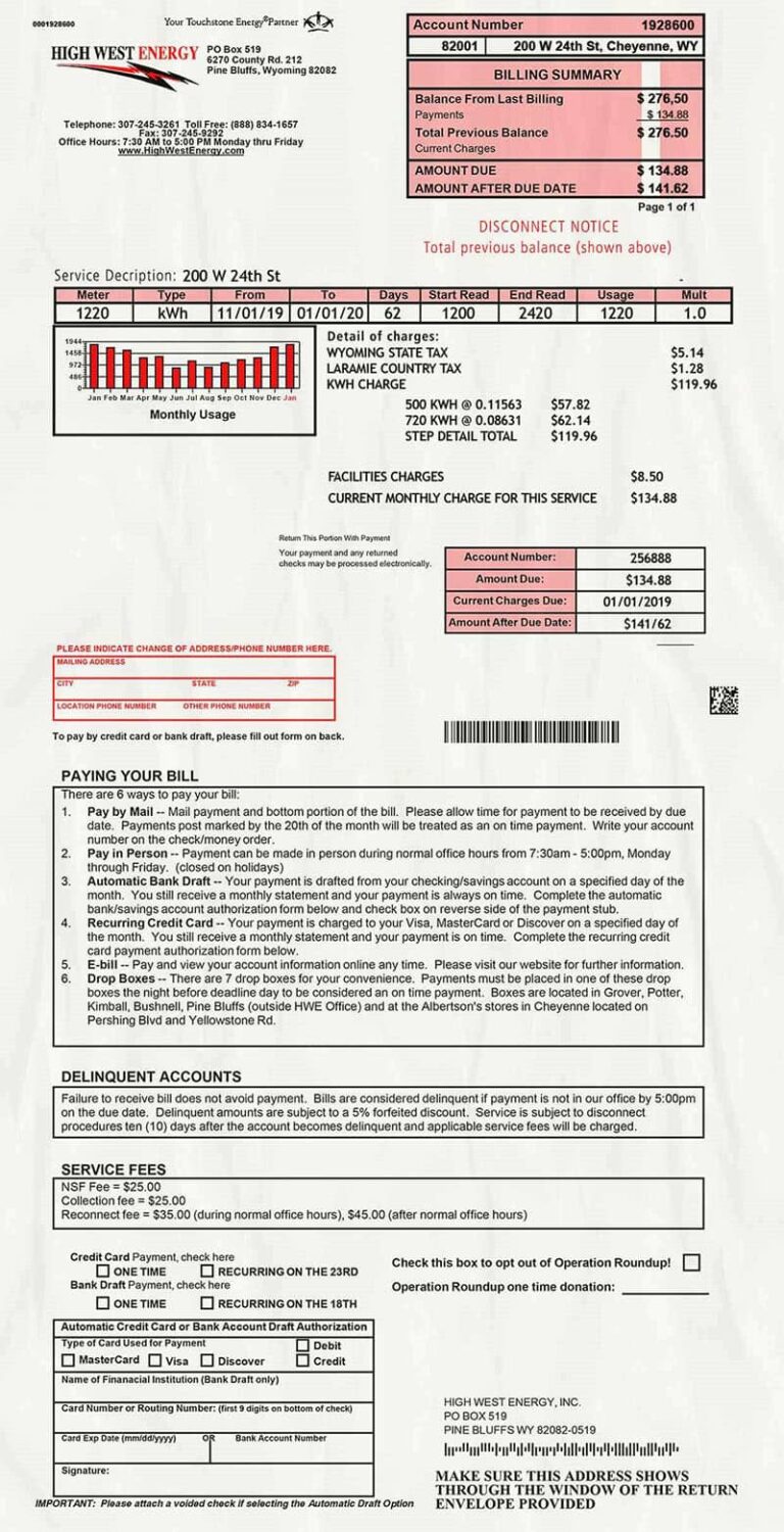 Utility Bill Template - Editable PSD Templates